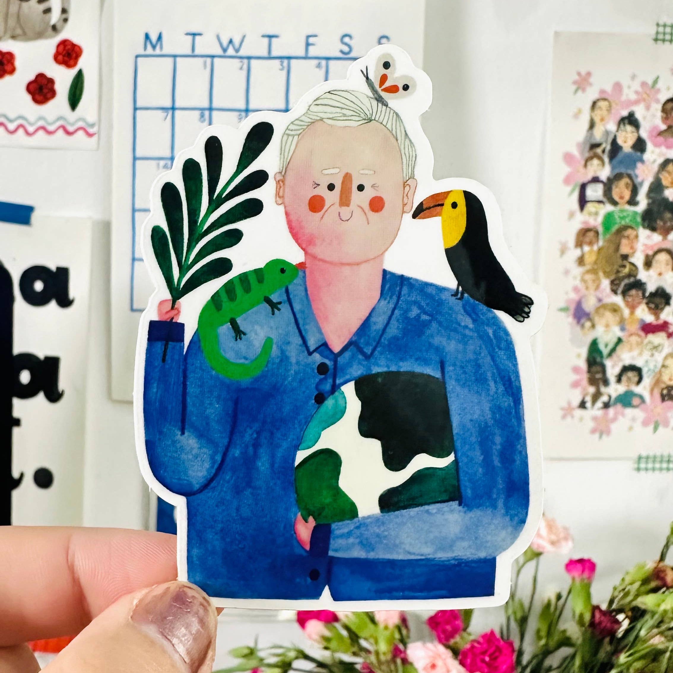 Sir David Attenborough Sticker | Stationery & Gift | Quince & Cook