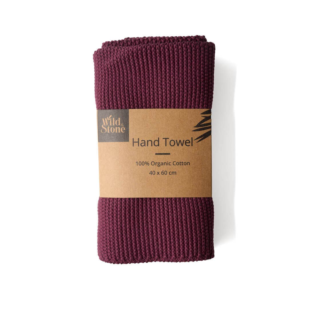 Hand Towels - 100% Organic Cotton - Burgundy – Quince & Cook