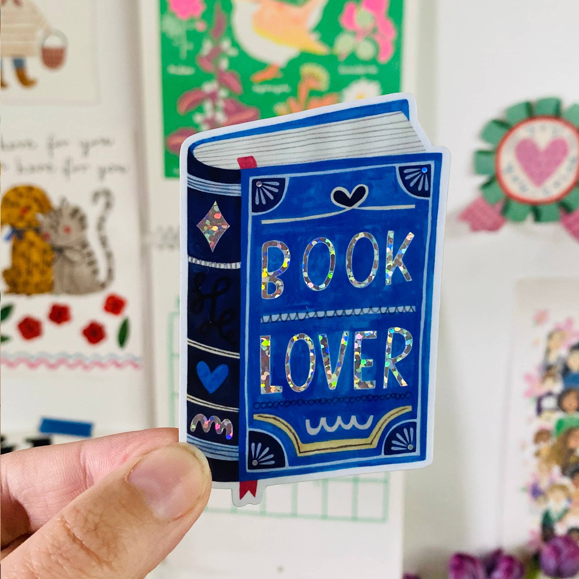 Book Lover Glitter Sticker | Stationery & Gift | Quince & Cook