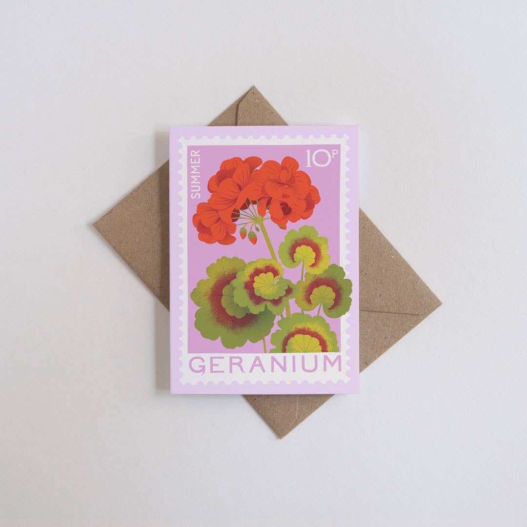 Geranium Mini Greetings Card | Cards & Wrap | Quince & Cook